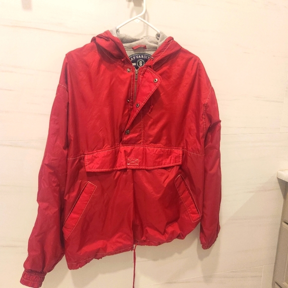 GAP | Jackets & Coats | Lined Red Rain Jacket W Hood | Poshmark